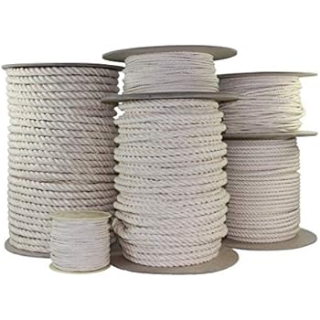 GOLBERG Twisted 100% Natural Cotton Rope - White Cotton Rope - (1/4 ...