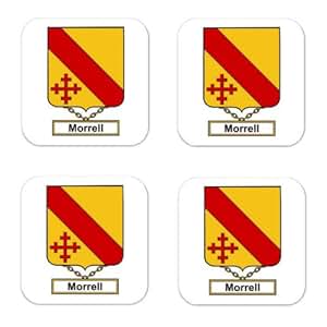 Amazon.com: Morrell Family Crest Square Coasters Coat of Arms Coasters ...