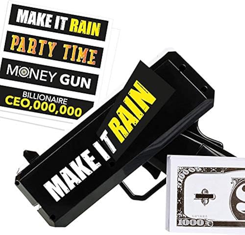 Money Gun Make It Rain - Fun Shooting Prop Cash Gun Shooter, Includes ...