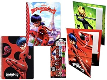 Amazon.com: Miraculous Ladybug Back to School Set (2 Folders, 2 ...