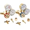 Biltek Dual Gauge Oxygen & Acetylene Solid Brass Regulator for Welding ...