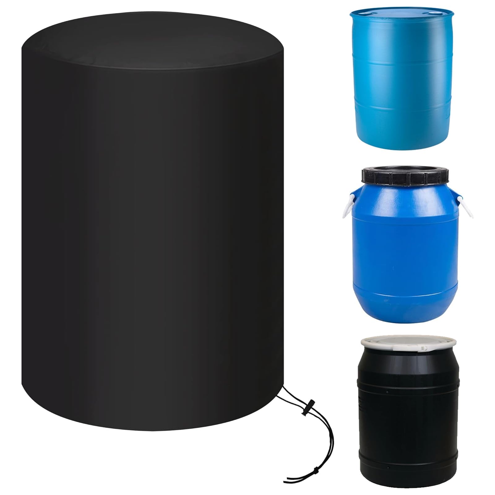 Huapate 55 Gallon Barrel Cover 900D Water Storage Barrel Cover with an ...