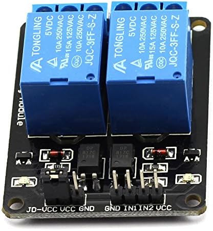 DZS Elec 2pcs 2 Channel Relay Module with Optocoupler 5V Active Low ...