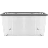 CrazyGadget® 100L 100 Litre Extra Large Big Plastic Storage Clear Box ...