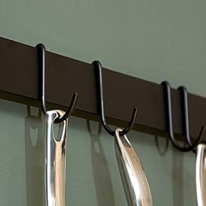 Amazon.com: Rogar Gourmet Bar Pot Rack in Black: Kitchen & Dining