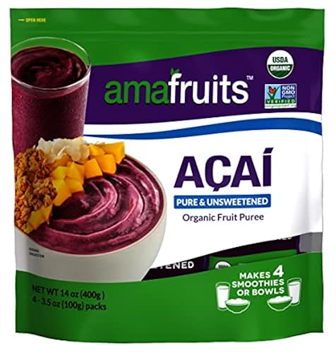 Amafruits Acai Berry Frozen Puree Pure and Unsweetened Smoothie and ...
