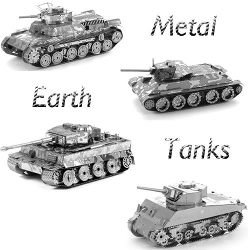 Buy Metal Earth Tanks Models Gift Set - Sherman Tank, Tiger I Tank, Chi ...