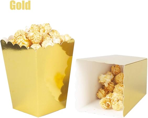 Amazon.com: Gold Popcorn Boxes Cardboard Container For Party Supplies ...