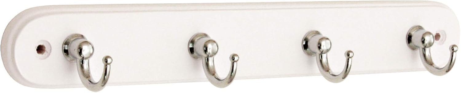 keypak 4-Hook Wall-Mounted Key Tidy, White, Chrome: Amazon.co.uk ...