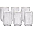 Jogo de 6 copos Cameratta em cristal ecológico com borda dourada 425ml A12,8cm | Amazon.com.br