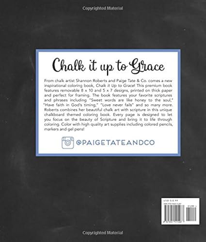 Chalk It Up To Grace: A Chalkboard Coloring Book of Removable Wall Art ...
