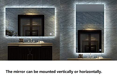 Hans&Alice LED Lighted Rectangular Wall Mounted Mirror 48x30 | Pricepulse