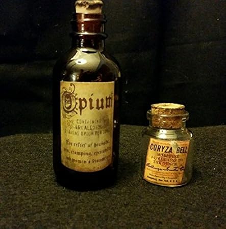 Amazon.com : Vintage Style Opium & Morphine Glass Bottles Handcrafted ...