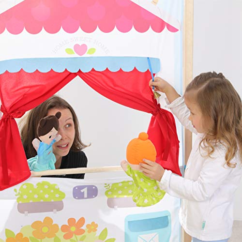 Kids doorway hand puppet show theaters with 5 Puppets, Space Saver with ...