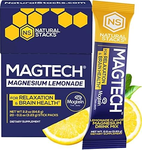 Natural Stacks MagTech Magnesium Supplement Lemonade Drink Powder ...