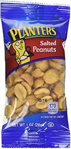Amazon.com : Planters Nuts on the Go Salted Peanuts, 1 oz single-serve ...
