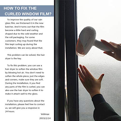Velimax Rain Glass Film Decorative Rain Glass Window Film Privacy Rain ...