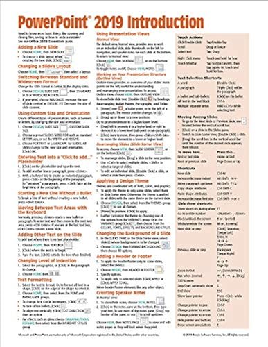 Microsoft PowerPoint 2019 Introduction Quick Reference Guide - Windows ...