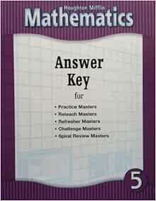 Amazon.com: Houghton Mifflin Mathematics: Answer Key for Practice ...