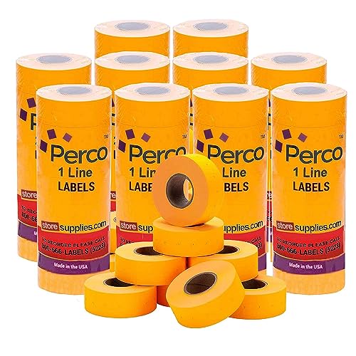 Perco 1 Line Labels - (Perco 1 Line "Fluorescent Orange", 10 Sleeve) 10 ...