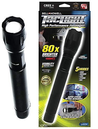 Bell + Howell TACLIGHT LED 10.5 inch Flashlight with 80x brightness ...
