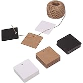 Amazon.com : 150ct Kraft Gift Tags Labels with String (3 Colors) (Star ...