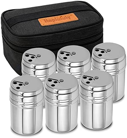 Portable Stainless Steel Spice Shaker Seasoning Dispenser - 6 Pc Set ...