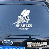 Amazon.com: US Navy Seabees Decal Sticker For Use On Laptop, Helmet ...