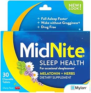 Amazon.com: MidNite Drug-Free Sleep Aid, Chewable Tablets, Cherry ...