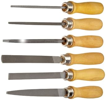Nicholson 6 Piece Hand File Set with Wood Handles, American Pattern, 4 ...