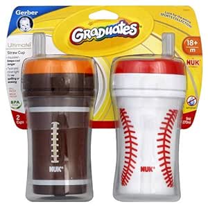 Amazon.com : NUK Gerber Graduates Insulated Straw Sports Cup 9oz - 2pk ...