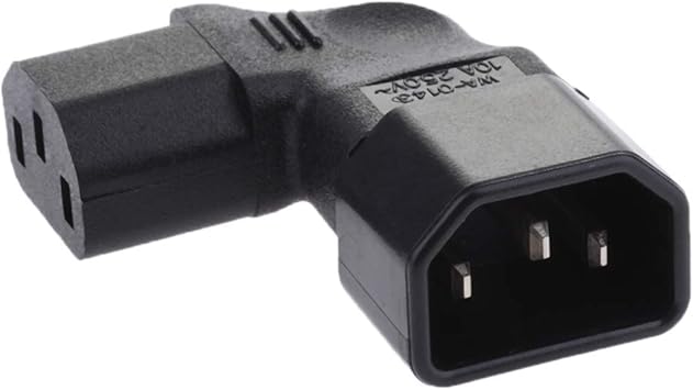 perfk IEC 320 C14 Maschio a C13 Femmina Spina Adattatore di Alimentazione Presa ad Angolo Retto ...