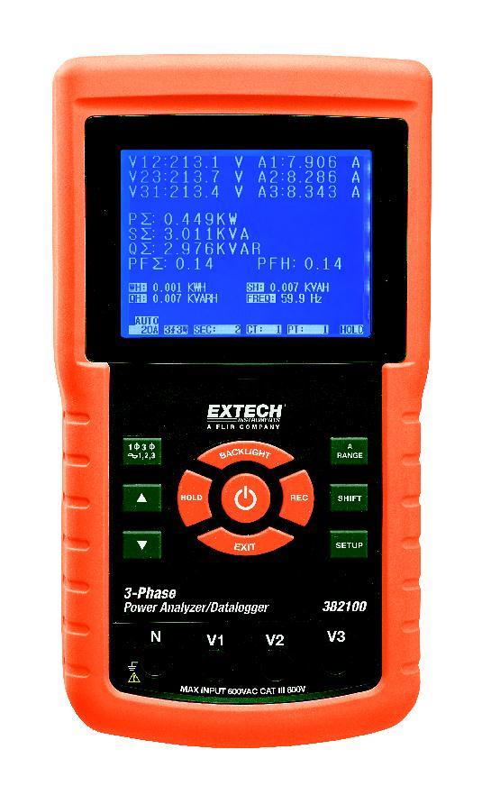 Extech 382100 1200A 3-Phase Power Analyzer/Datalogger: Buy Online at ...