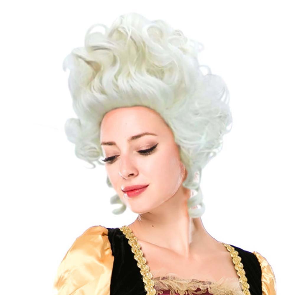 HongH White 18th Century Colonial Wig Women Adult Baroque Marie ...