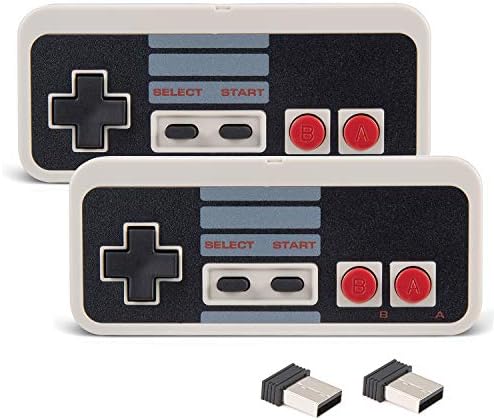 2X Wireless USB Controller for Retro NES Gaming, 2.4ghz Rechargeable ...