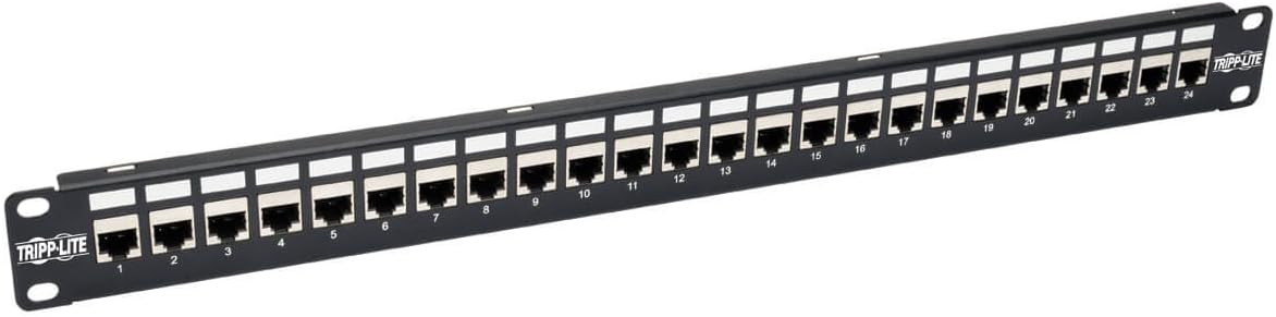 Tripp Lite 24-Port 1U Rack-Mount STP Shielded Cat6a Feedthrough Patch ...