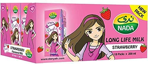 Nada Danyah Uht Strawberry Milk, 18 X 200 Ml - Pack Of 1 price in Saudi ...