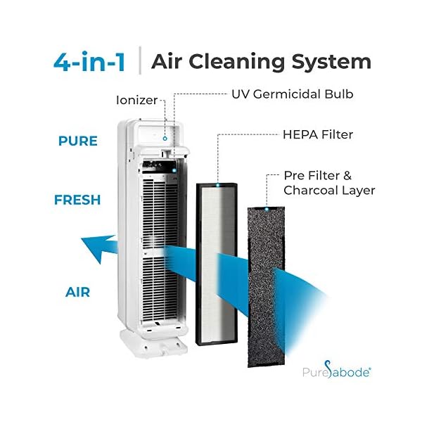 Air Purifier 4-in-1 Air Cleaning System: True HEPA Filter Purification ...