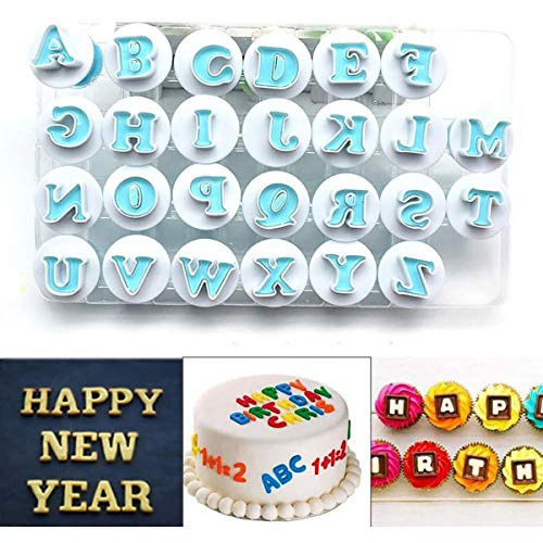 Alphabet Letters Molds, 26Pcs Plunger Cutters, Upper-Case Fondant ...