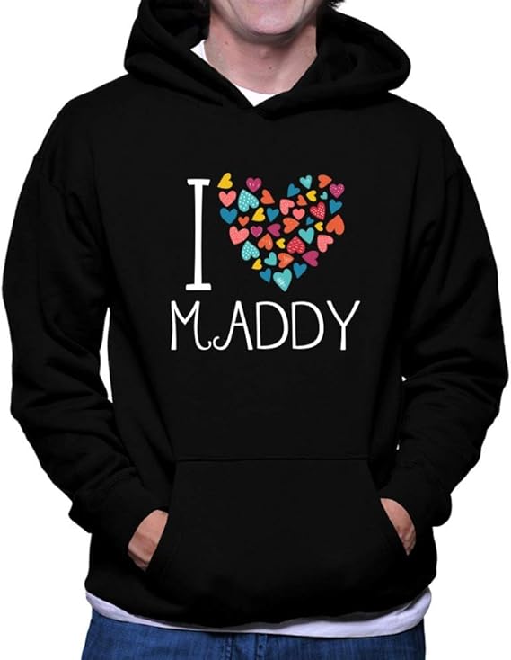 Amazon.com: Teeburon I Love Maddy Colorful Hearts Hoodie: Clothing