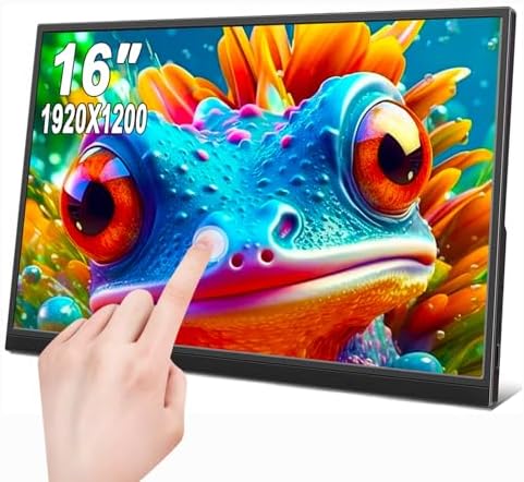 16 inch Portable Monitor Touchscreen 1920X1200 touch External Secondary ...