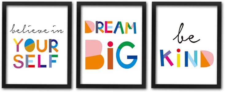 Framed Watercolor Words Inspirational Quote Art Print Set of 3 (8”X10 ...