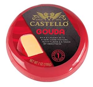 Castello Gouda Cheese Red Wax Round, 7 oz: Amazon.com: Grocery ...