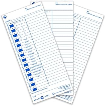 Amazon.com : Pyramid Spanish Time Cards for 3500, 3600SS & 3700 Clocks ...