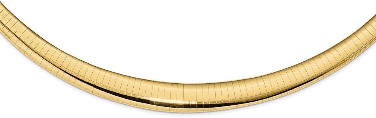 Amazon.com: 14k Yellow Gold 8mm Graduated Omega Necklace 16 inch for ...