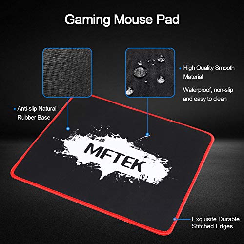 MFTEK RGB 87 Keys Gaming Keyboard and Mouse Combo with Large Mouse Pad ...