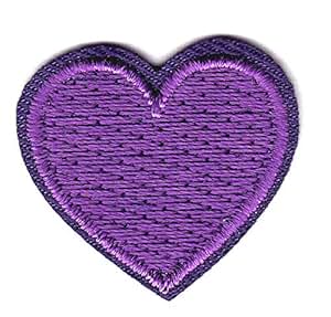 Amazon.com: PURPLE HEART (1")- Iron On Embroidered Patch - Heart ...