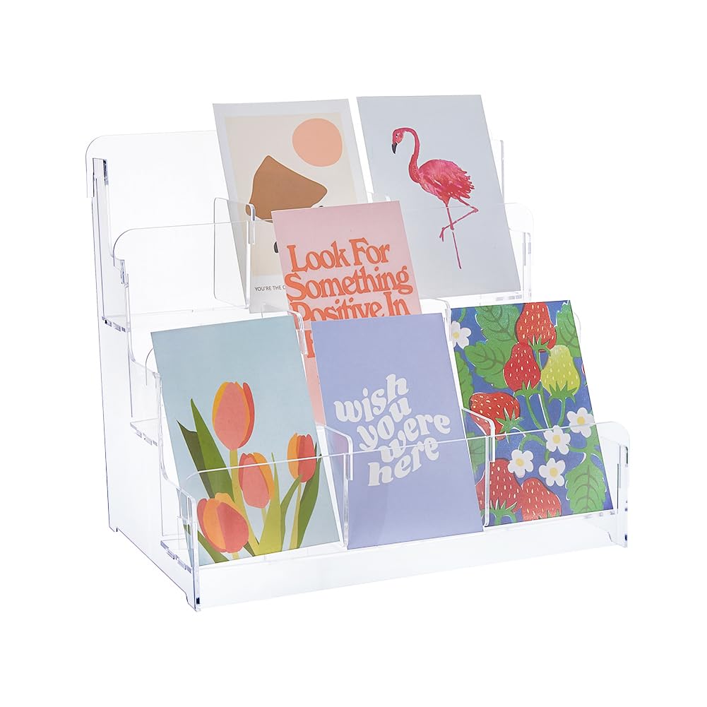 SUPERFINDINGS 3-Tier Acrylic Greeting Card Display Stand Business Card ...