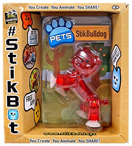 Stikbot, StikBulldog Figure, Translucent Red: Amazon.co.uk: Toys & Games