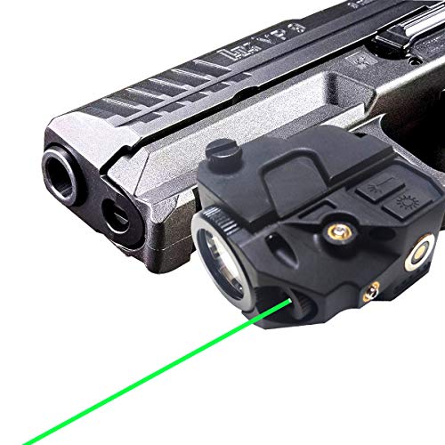 Low-Profile Picatinny Rail-Mounted Green Laser Flashlight for Pistols ...